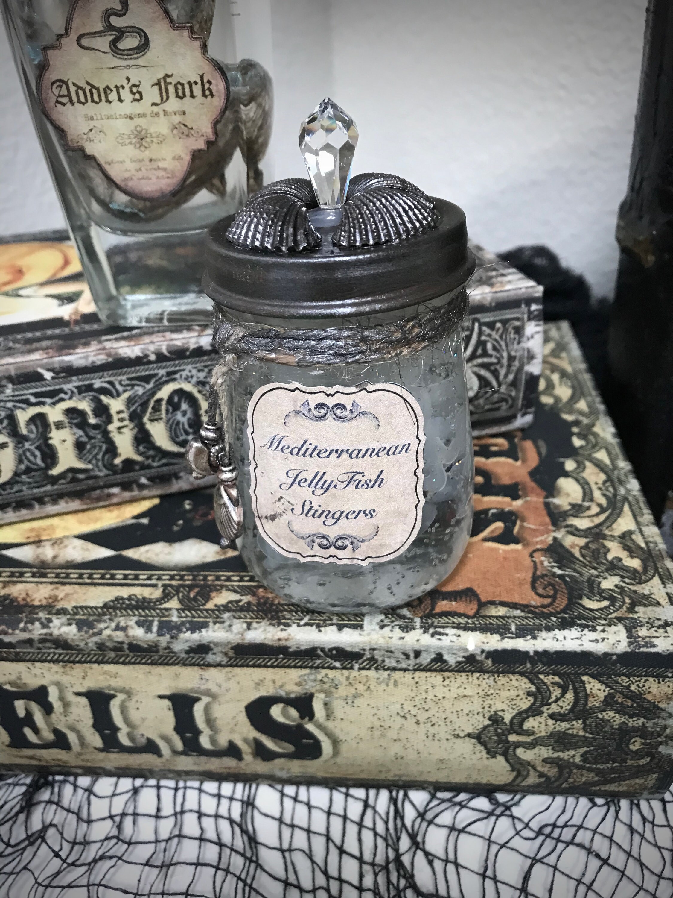 Jellyfish Stingers Witches Apothecary Jar / Halloween Alchemist Jars ...