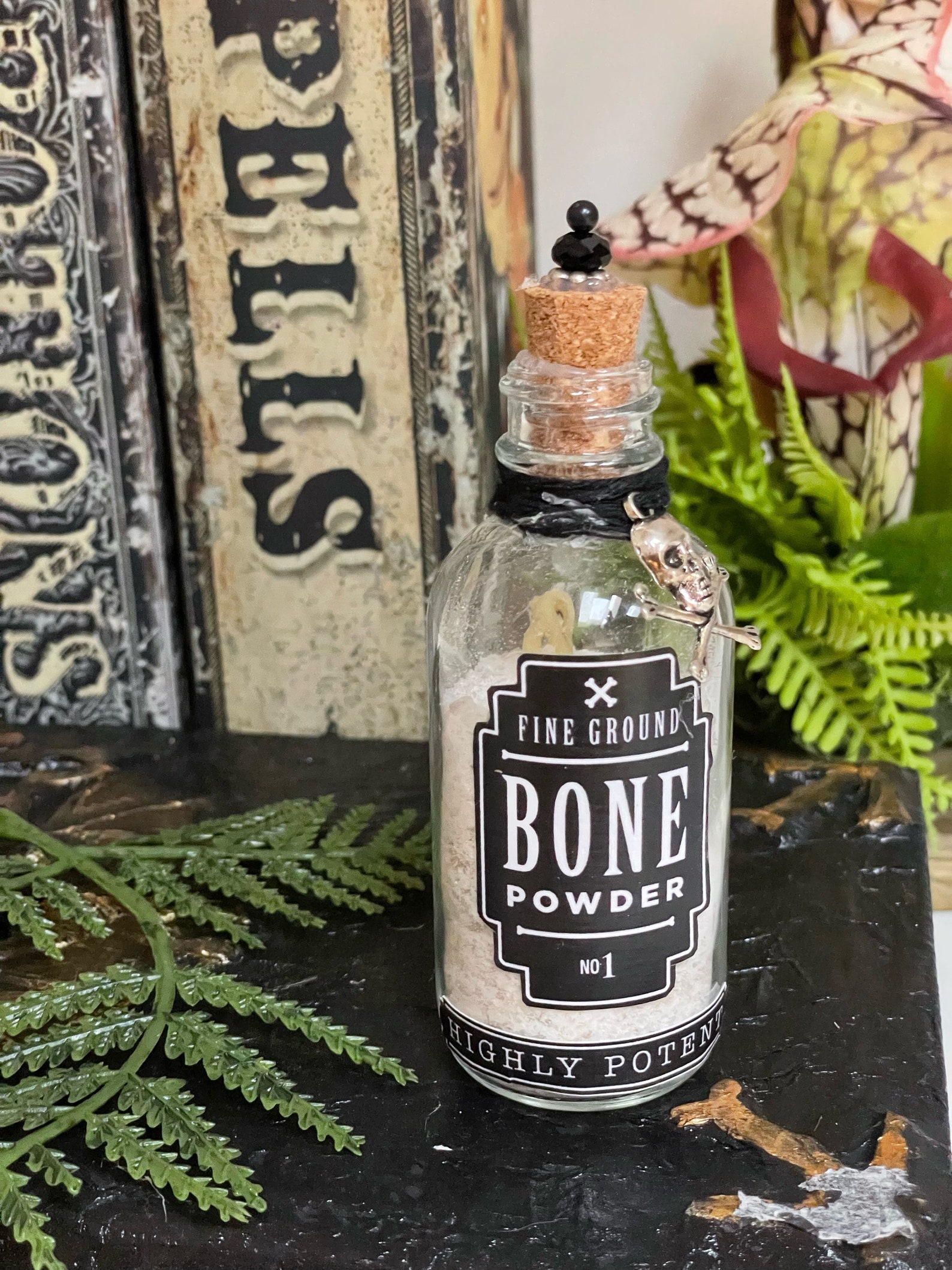 Bone Powder Apothecary Jar / Halloween Collectibles / Potion ...
