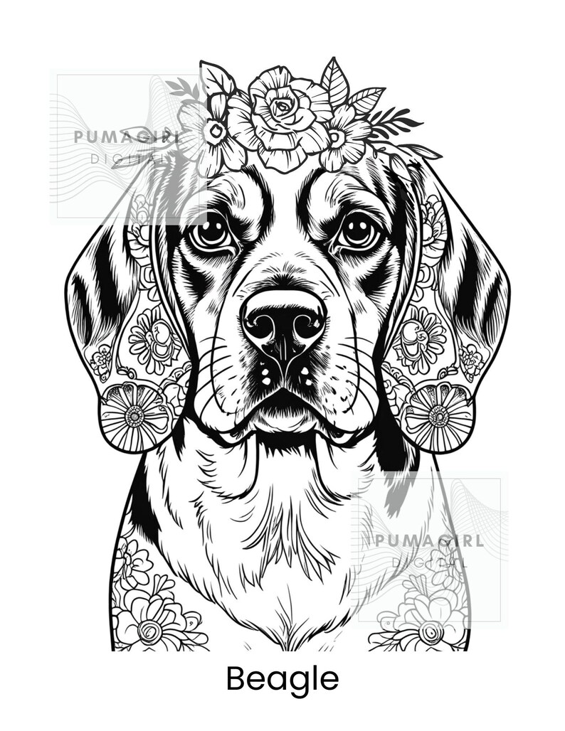 25 Sugar Skull Dog Breeds Coloring Pages Digital Download Printable ...