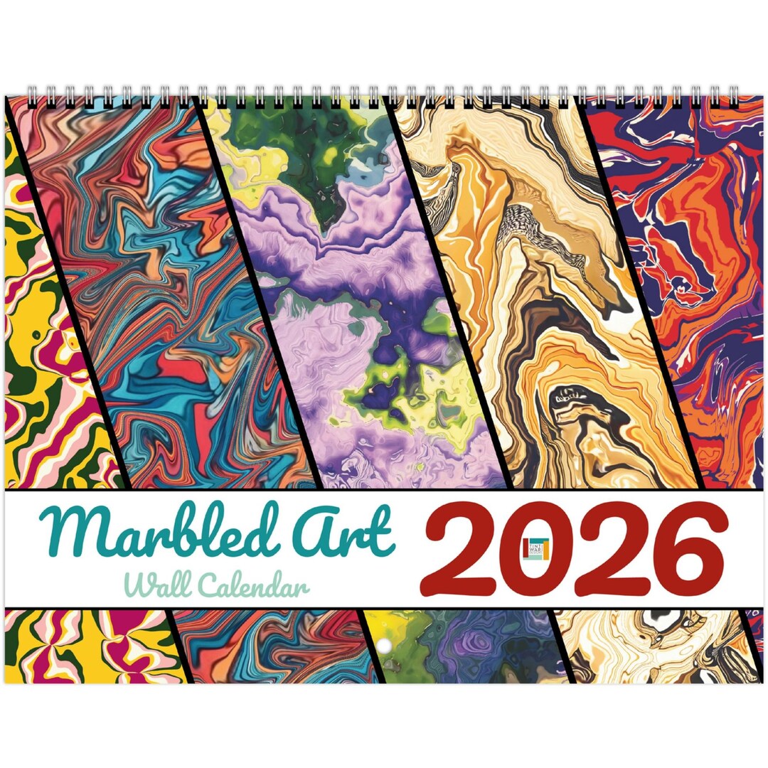 Marbled Art Wall Calendar 2026 - Etsy