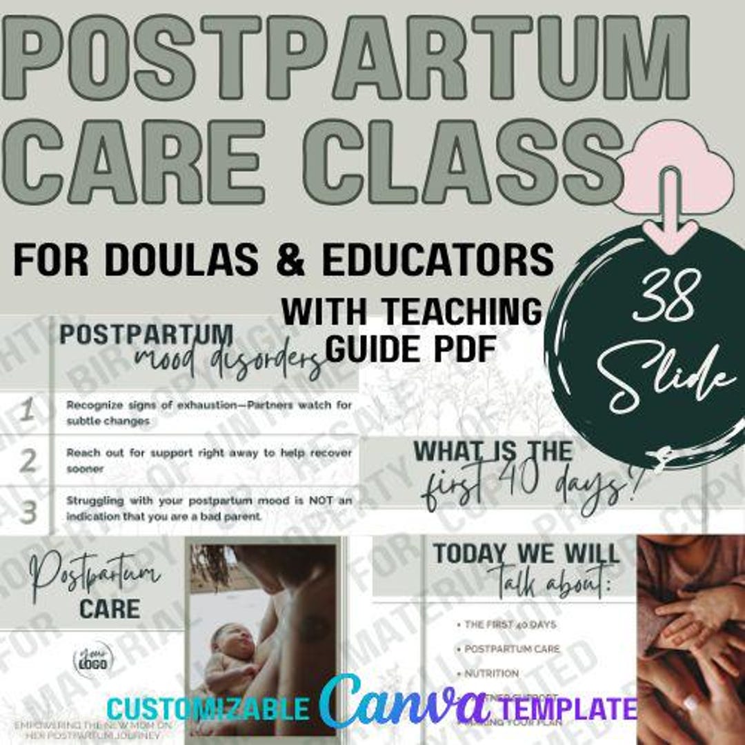 Postpartum Care Class Canva Template: Doula & Educator Presentation ...