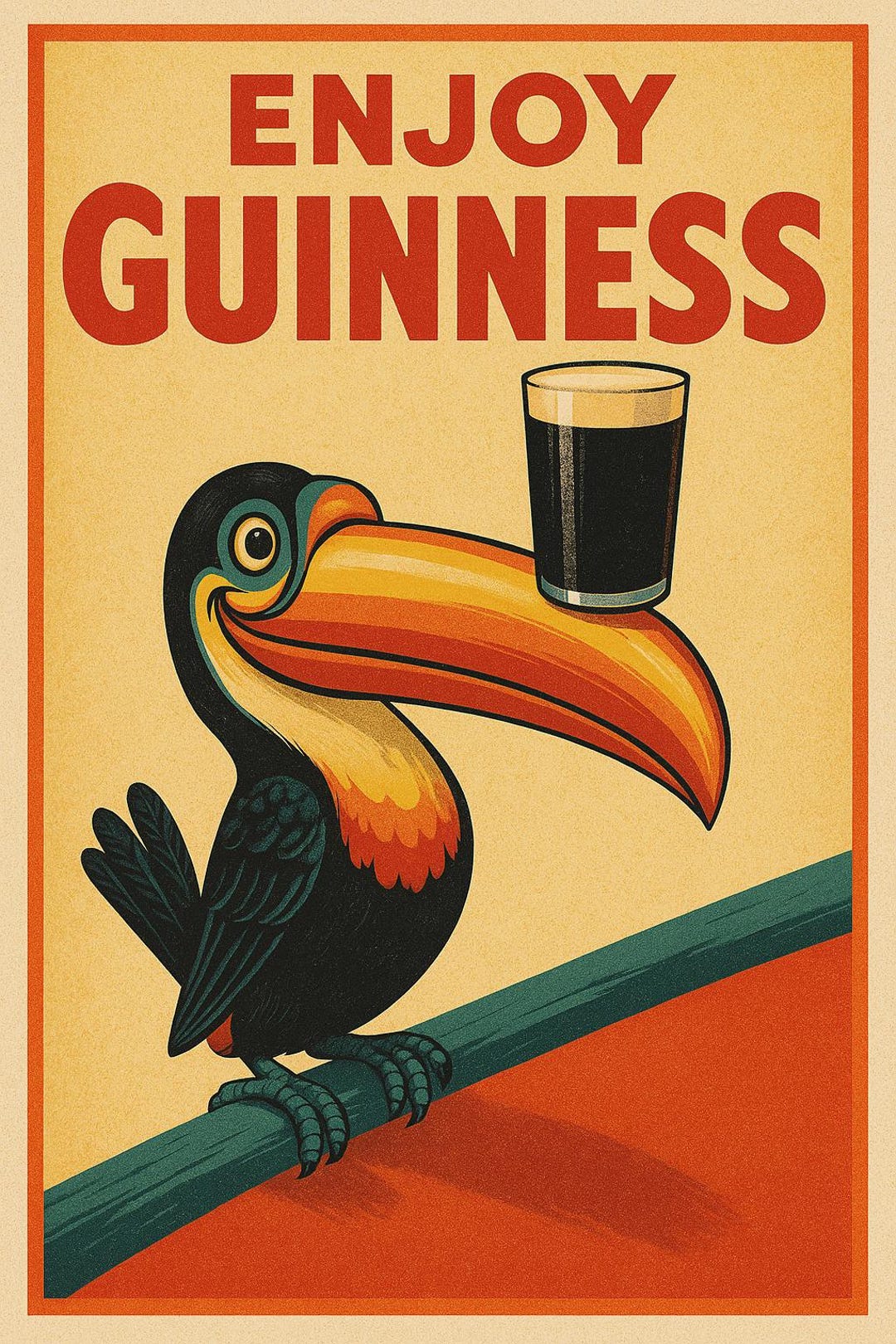 Enjoy Guinness – Retro Toucan Ad Poster - Etsy