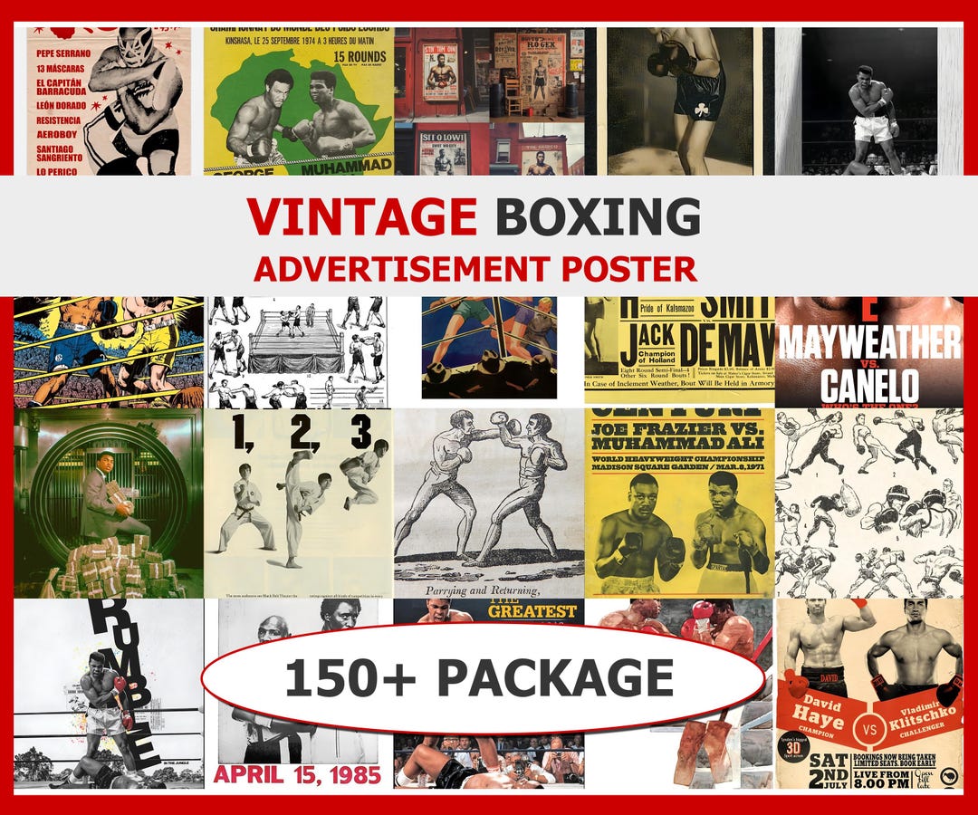Vintage Boxing Fight Poster | Vintage Posters Scrapbook Junk Journal ...