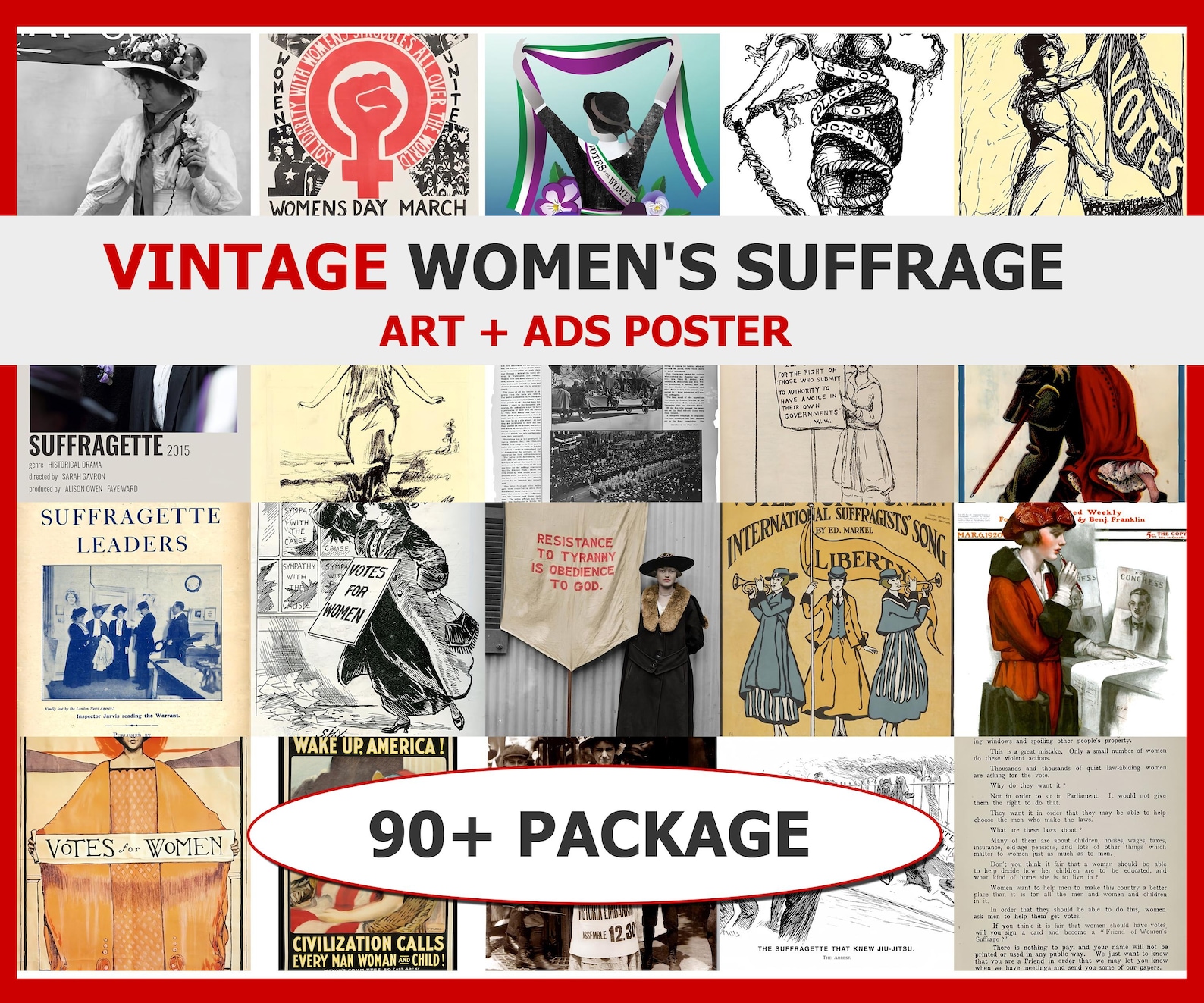 Vintage Women’s Suffrage Poster Set | Vintage Posters Poster Collection ...