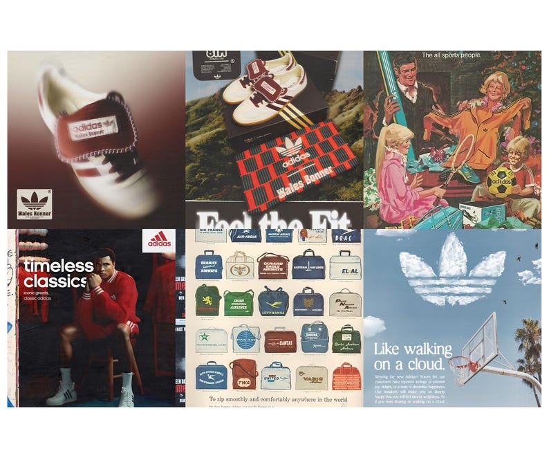 Vintage Adidas Poster Collection | Printable Wall Art Junk Journal ...
