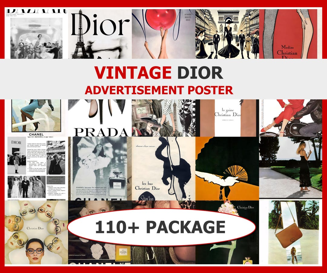 Vintage Dior Advertisement Poster | Vintage Posters Scrapbook Junk ...