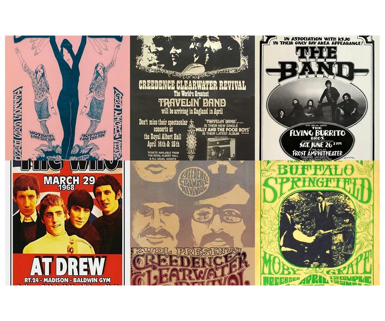 Vintage Rock Band Posters 1960s 1970s Poster | Vintage Poster Scrapbook ...