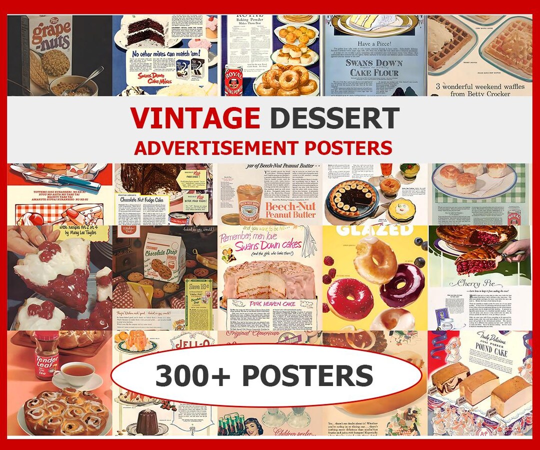 Vintage Dessert Advertisement Poster | Vintage Posters | Poster ...