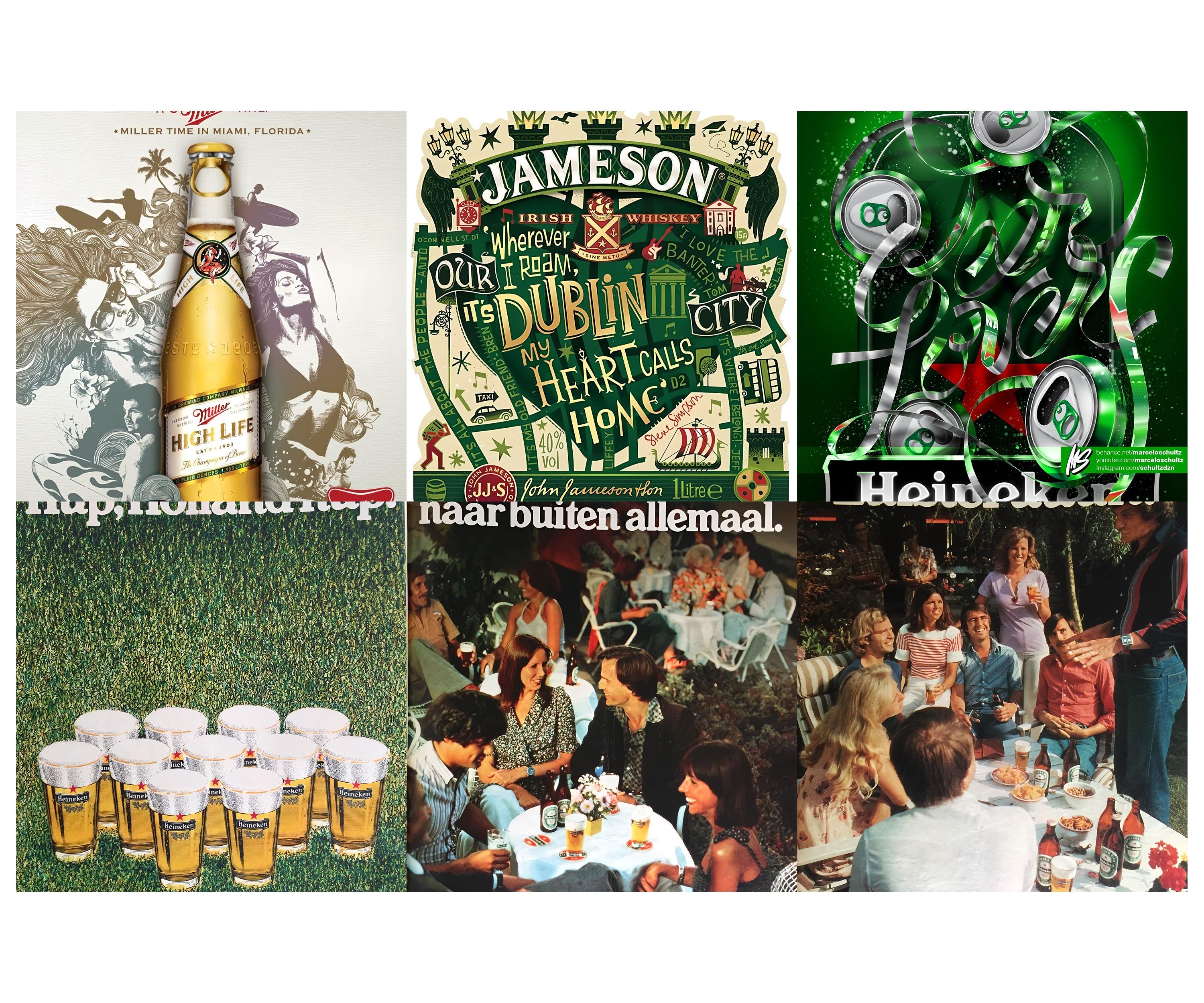 Vintage Heineken Advertisement Poster Set | Vintage Posters Poster ...