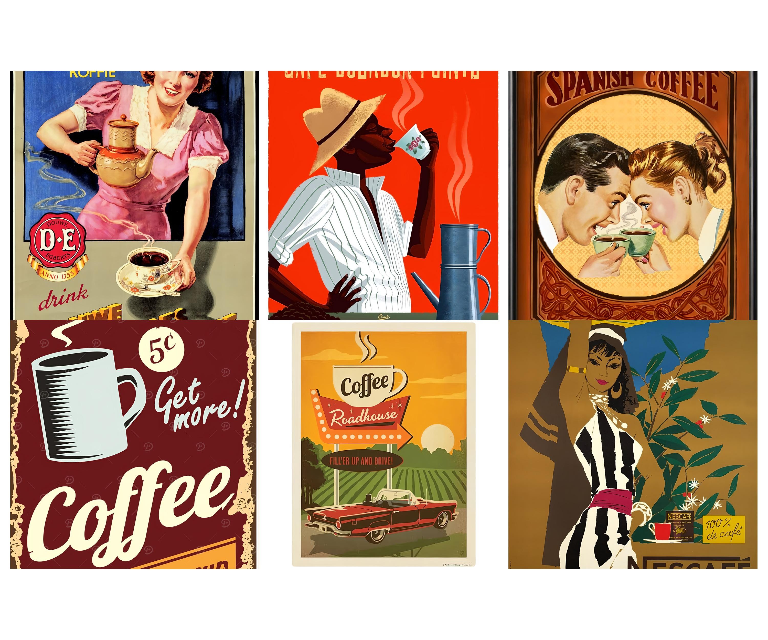 Vintage Coffee Advertising Poster Set | Vintage Posters Poster ...