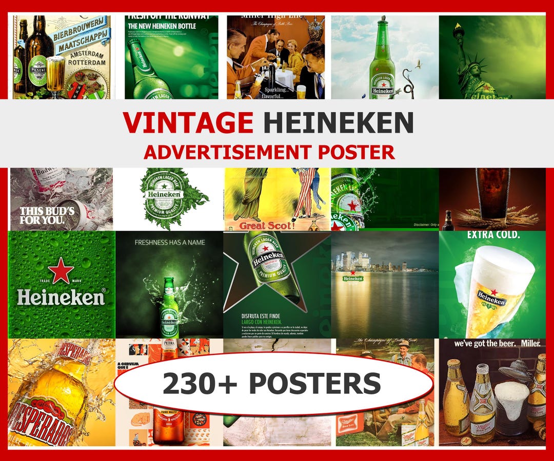 Vintage Heineken Advertisement Poster Set | Vintage Posters Poster ...