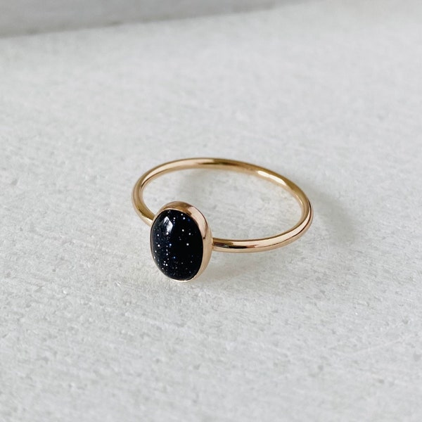 Goldstone Ring - Etsy