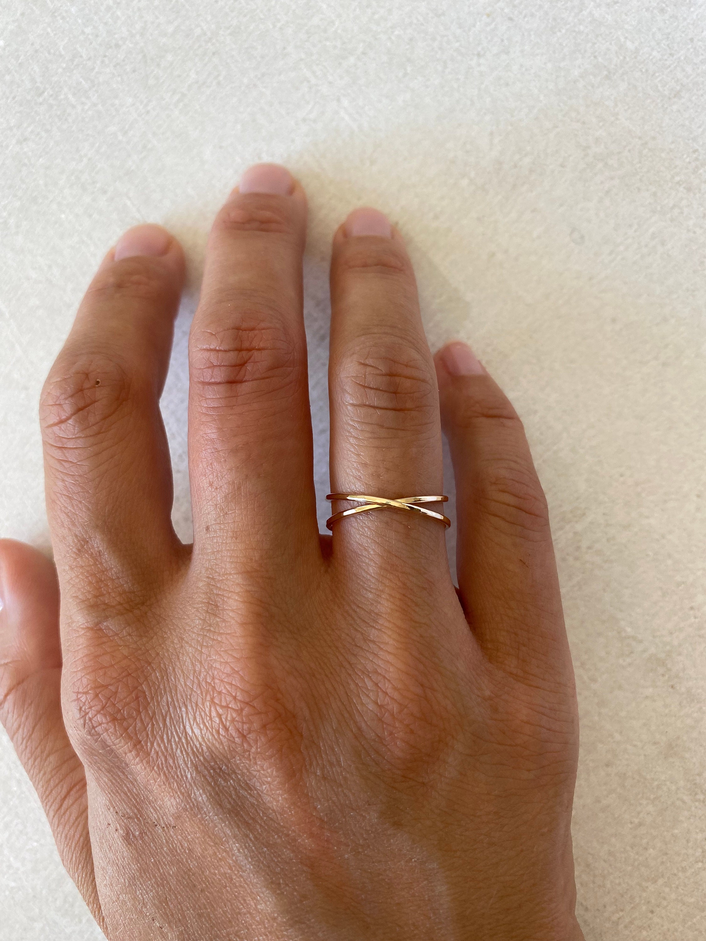 X ring criss cross ring crossover ring gold x ring | Etsy