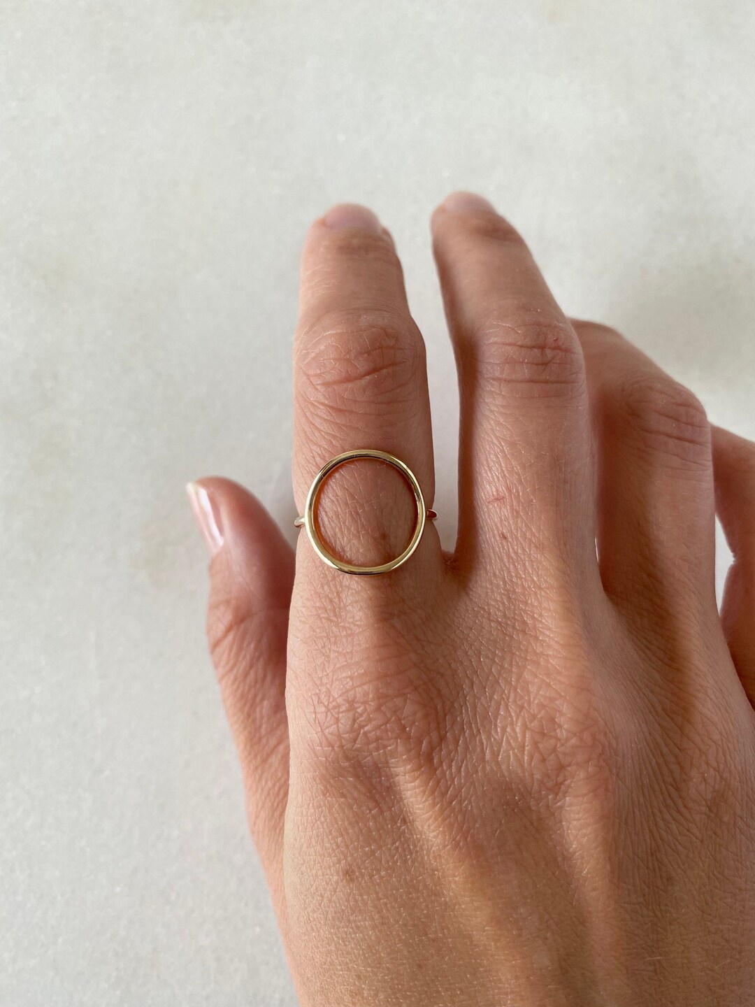 Gold Filled Open Circle Ring, Minimalist Statement Jewelry - Etsy