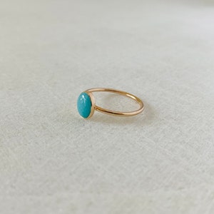 Amazonite Ring, Gold Gemstone Ring, Gold Ring Band, Stacking Ring, Oval ...
