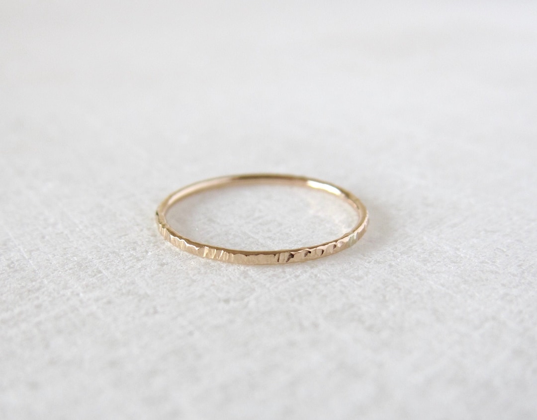 Stardust Ring, 14k Gold Band, 1 Mm Ring, Spacer Ring, Stacking Ring ...