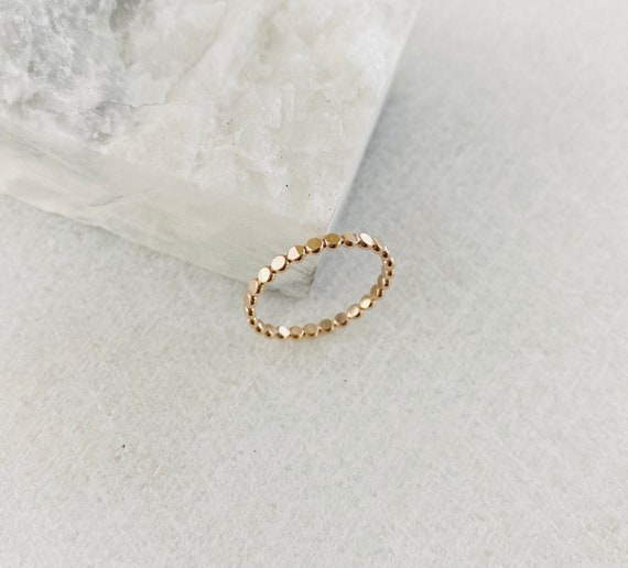Gold Bead Ring Dot Ring Band Flat Bead Ring Gold Filled - Etsy