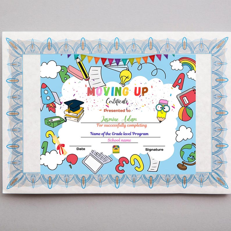 Editable Preschool Moving up Certificate, Prek Moving up Certificate ...