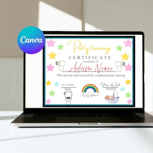 Potty Training Certificate, Toilet Training Diploma, Potty Training ...