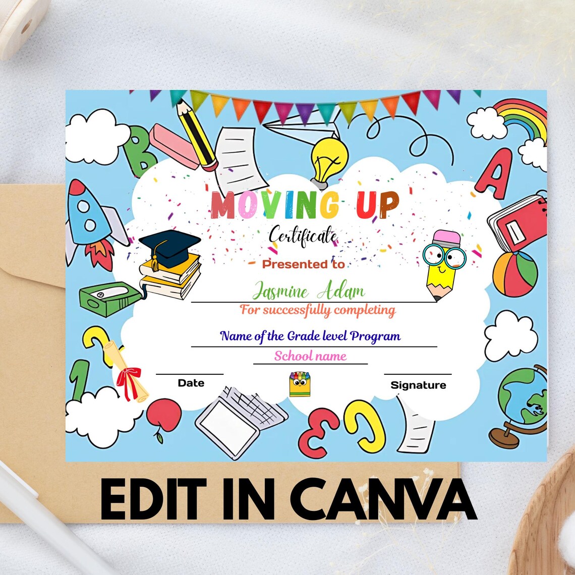 Editable Preschool Moving up Certificate, Prek Moving up Certificate ...
