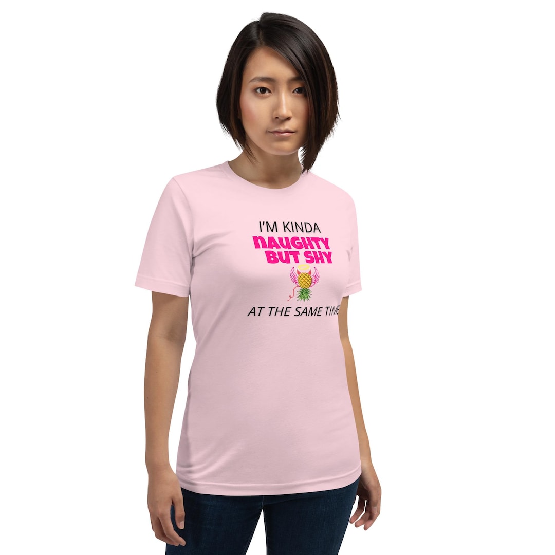 Naughty but Shy Graphic Tee – Flirty Introvert Humor Shirt - Etsy