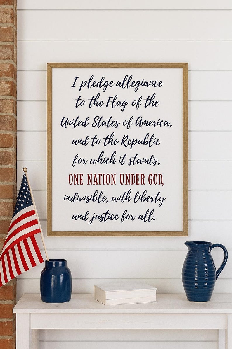 Pledge of Allegiance Wall Art | Patriotic Christian Decor (digital ...