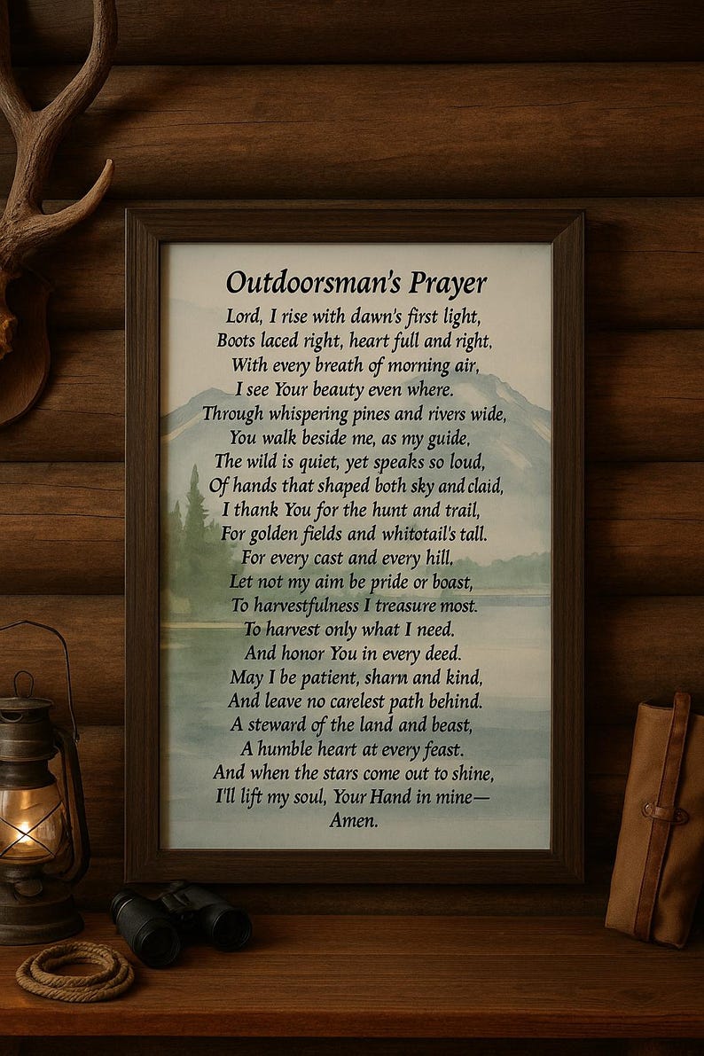 Outdoorsman's Prayer Wall Art Printable | Christian Hunting & Fishing ...