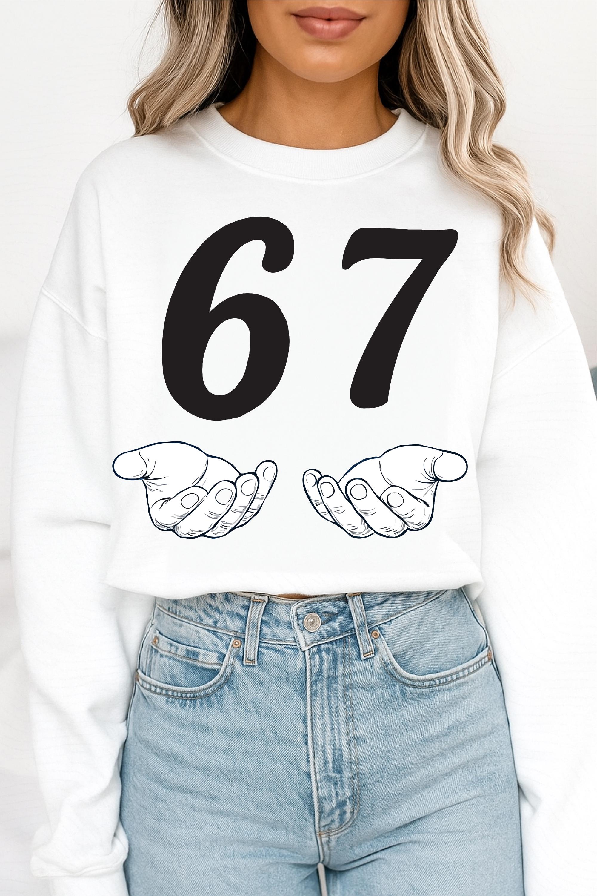 67 Hand Png Svg, Funny Six Seven, Meme Generation Alpha, 67 Shirt, 67 ...