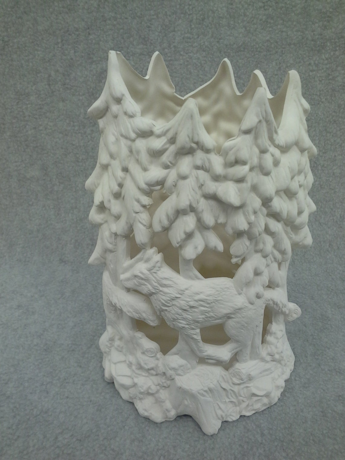 Ceramic Wolf Candle Holder Bisque (unfinished) - Etsy