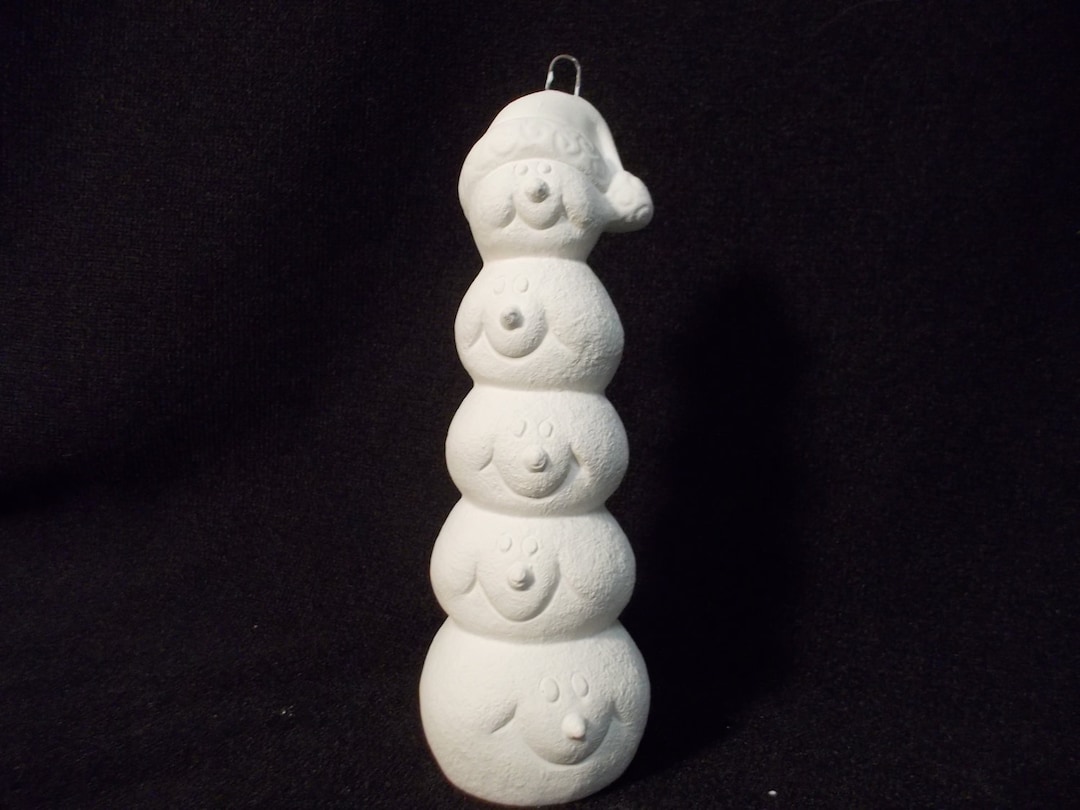 Ceramic Bisque Snowball Stack Christmas Ornament - Etsy