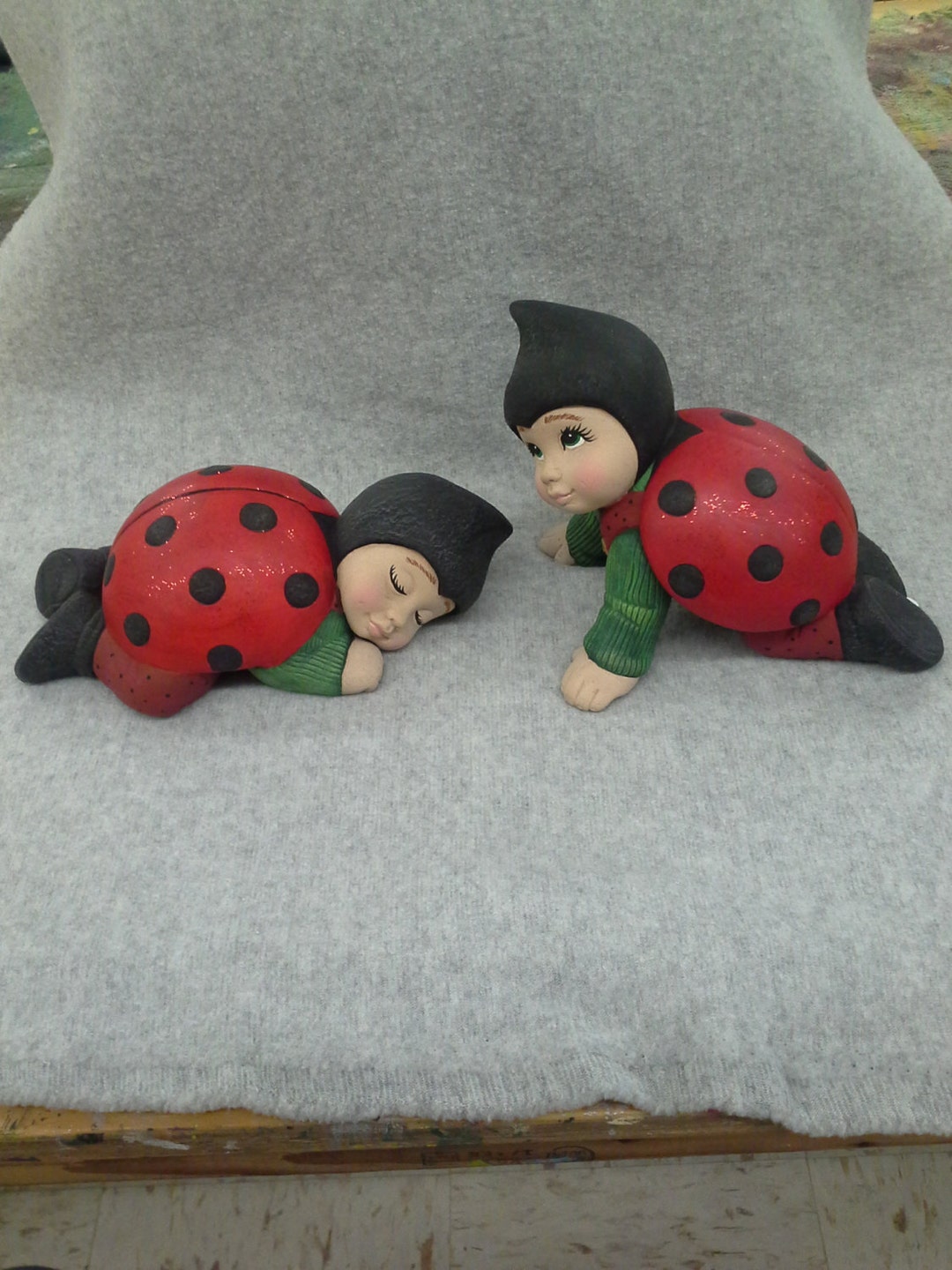 Ceramic Ladybug Babies finished - Etsy