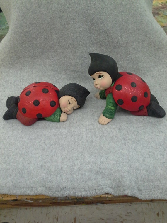 Ceramic Ladybug Babies finished - Etsy