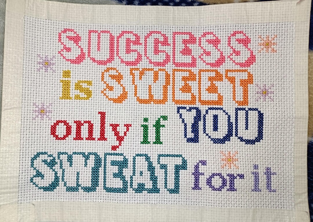 Success is Sweet Cross Stitch Pattern: Motivational Quote (PDF Pattern ...