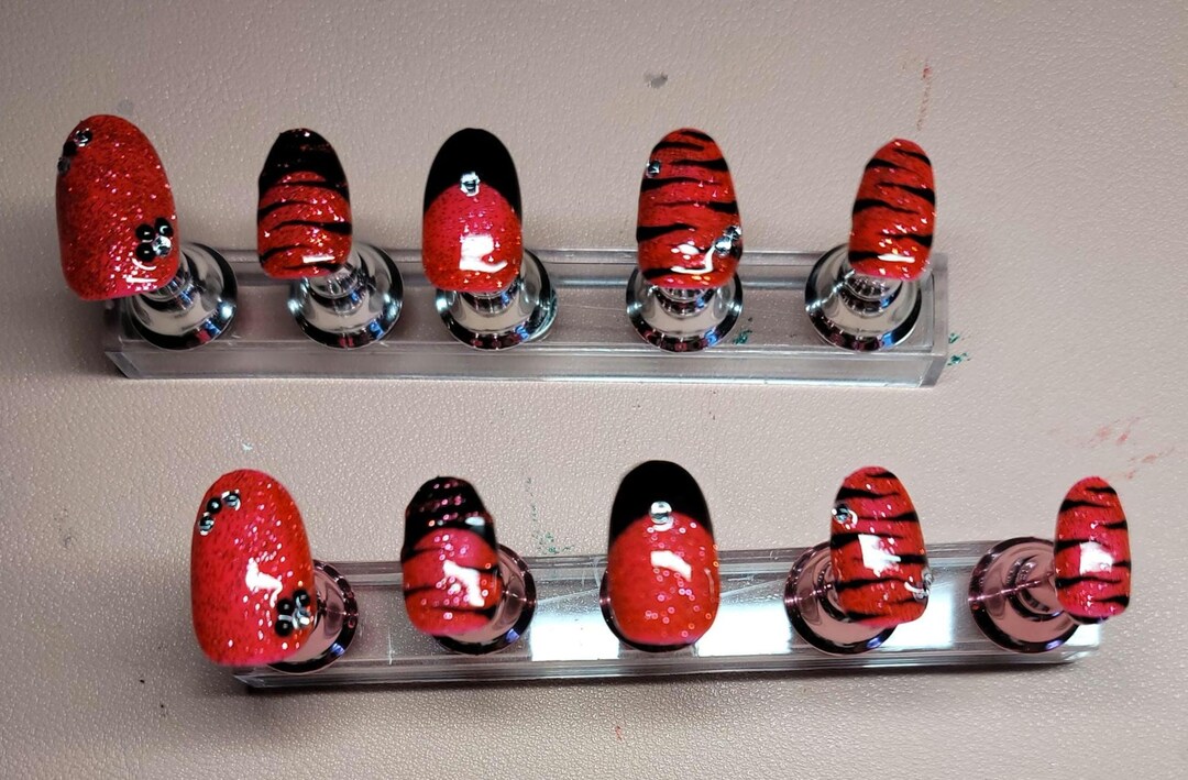 Pink Glitter Zebra Press-on Nails - Etsy