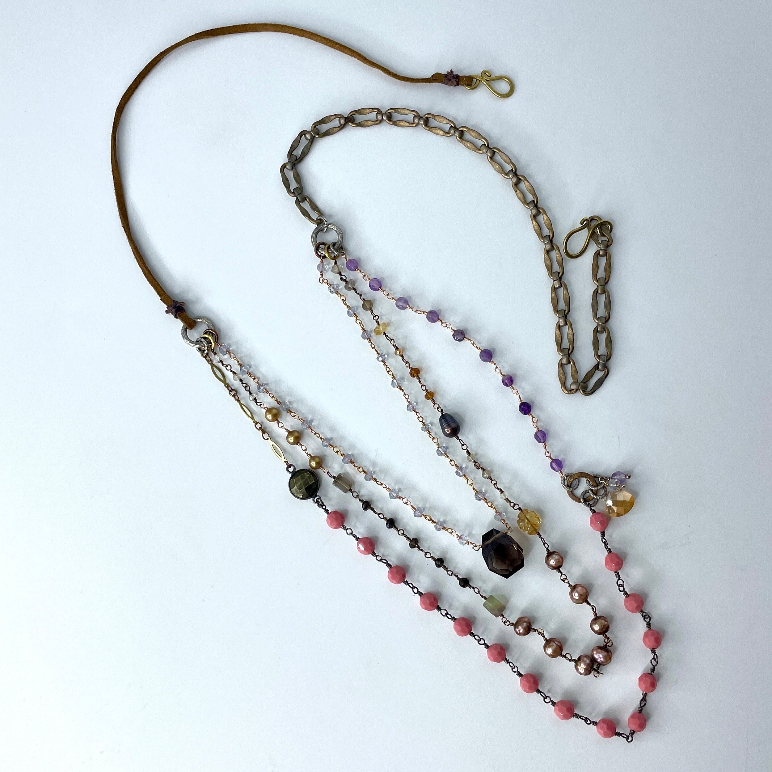 Autumnal Multi-strand Gemtone Boho Necklace - Etsy