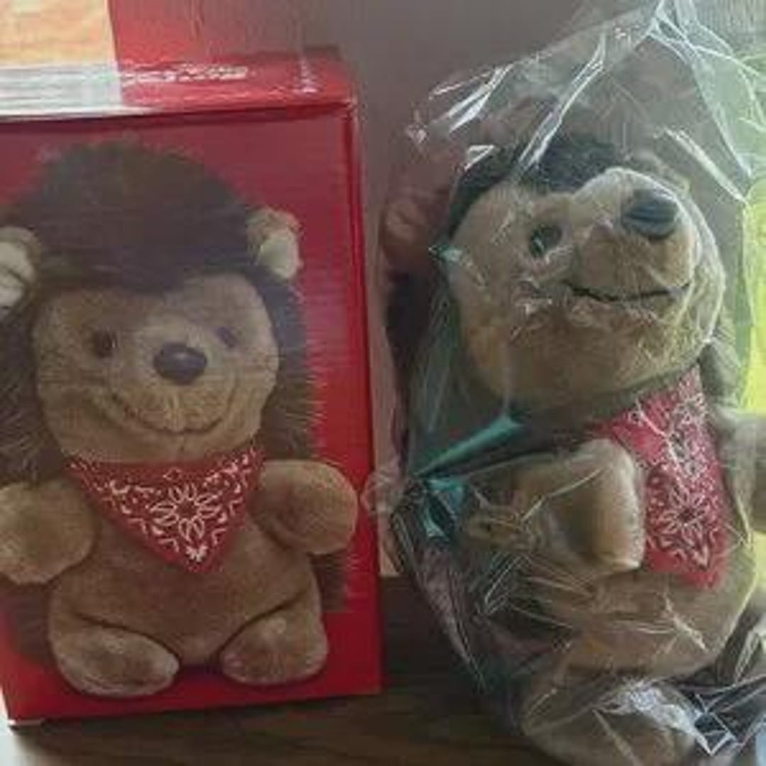 Brown Plush Hedgehog With Red Bandana Puppet / Avon - Etsy