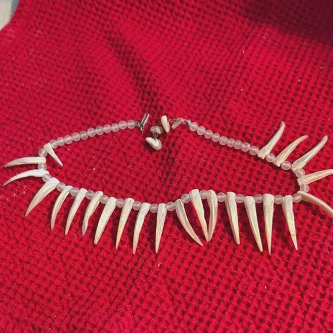 Vintage Maui Hawaiian Tribal Tooth Necklace Made in Hawaii - Etsy