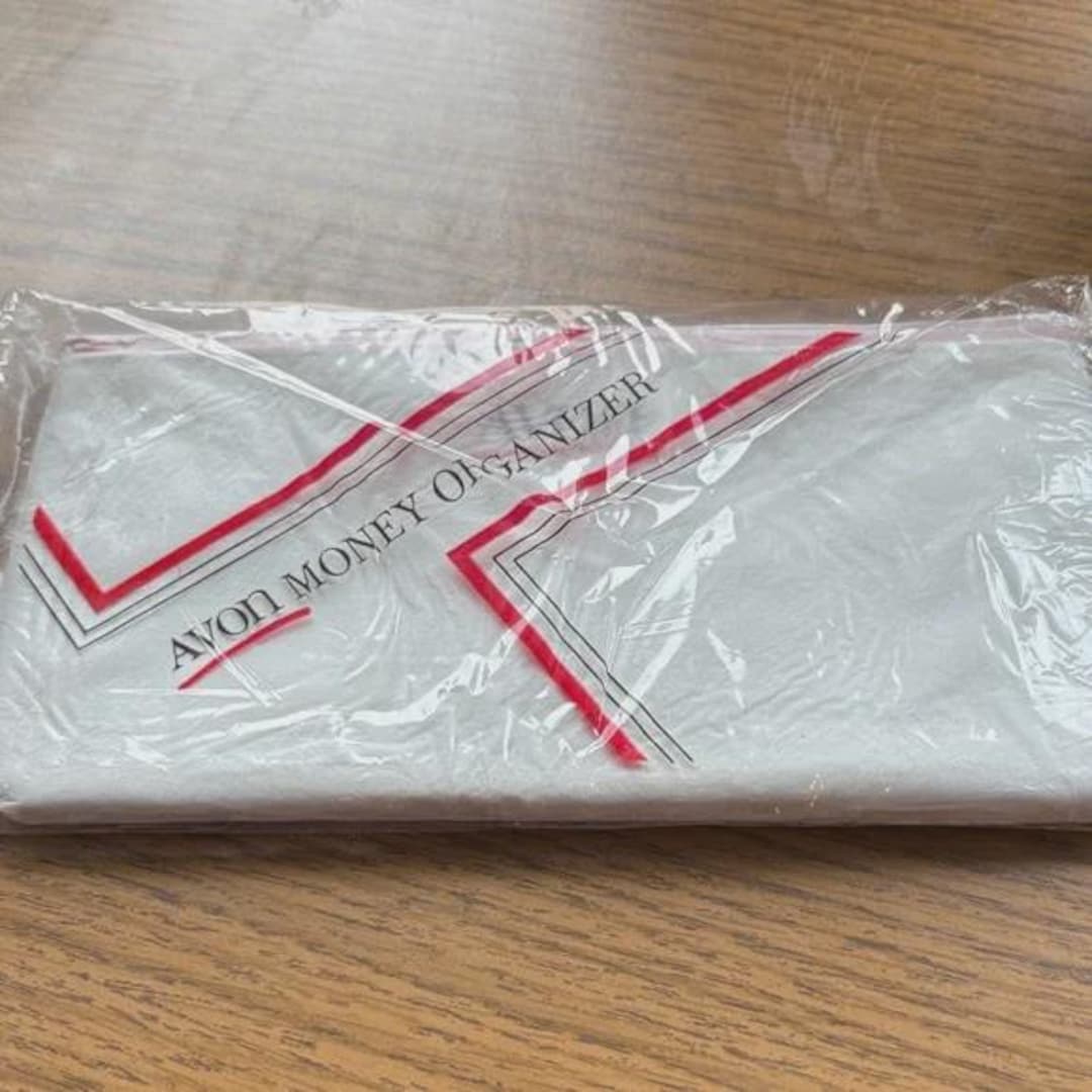 Avon White Money Organizer With Avon Logo or Grey Money Bag With A on ...