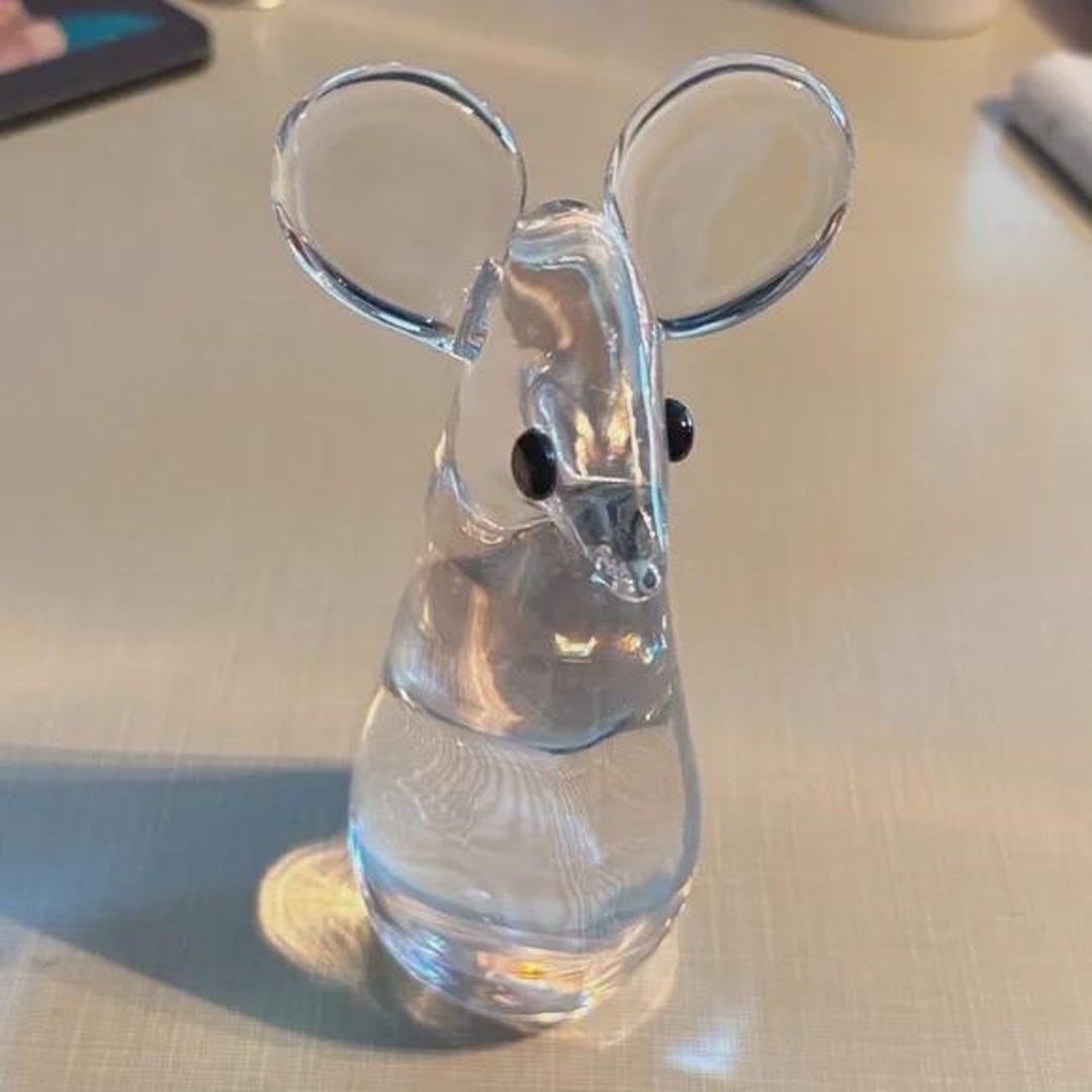 Charming Clear Glass Mouse Figurine - Etsy