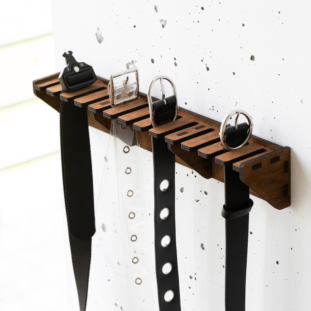 Belt Organizer Wall Mounted, Belt Hanger for Rivet Belts, Belt ...