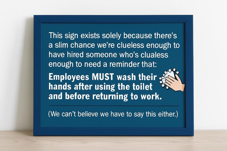 Funny Bathroom Sign Bundle | Hand Washing Humor| Restaurant Decor ...