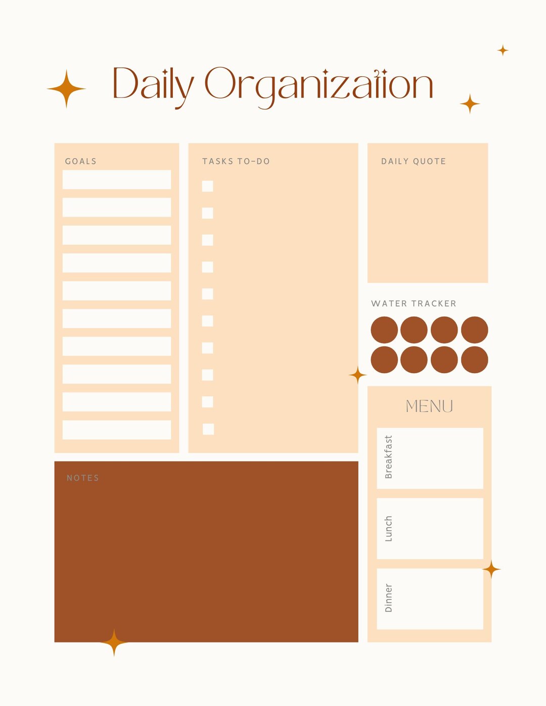 Daily Organization Chart - Etsy