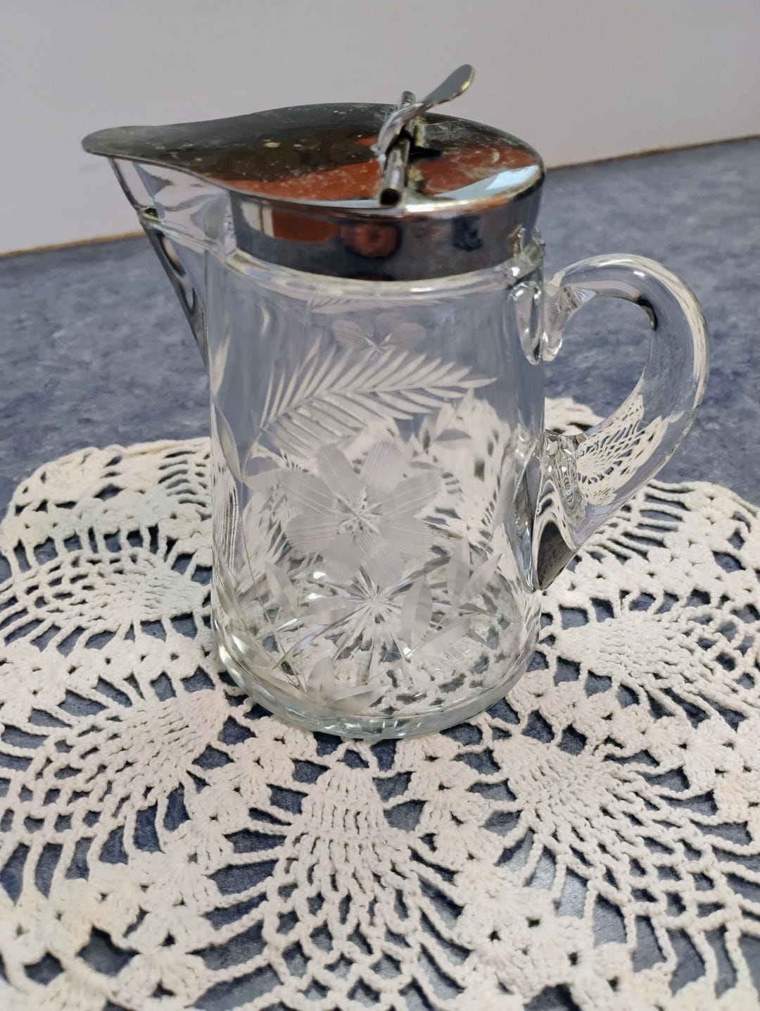 Antique Heisey Syrup Pitcher W/metal Lid. - Etsy