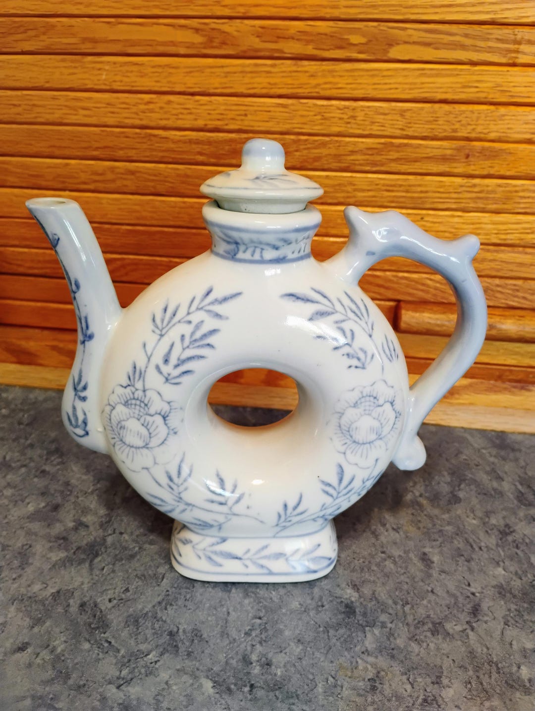 Vintage Chinese Donut Shaped Teapot - Etsy