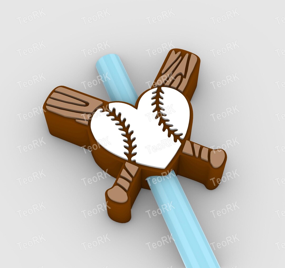 Baseball Love Topper | Fits Standard & Stanley Straws | STL Files and ...