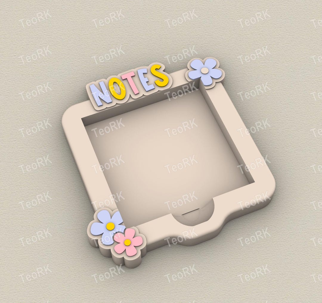 Post-it, Sticky Note Holder Cute Notes - 3MF Pre-painted , STL File for ...