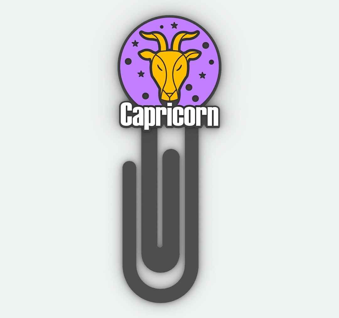 Paperclip Capricorn - Signs of the Zodiac - Horoscope - Bookmark - 3MF ...