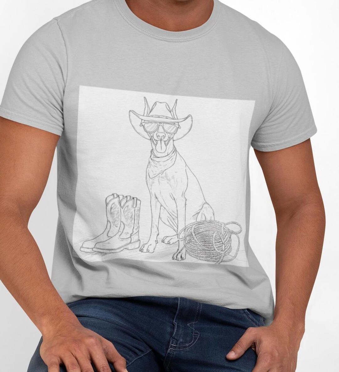 Doberman Cowboy Dog T-shirt: Western Rodeo Pet Lover Gift - Etsy