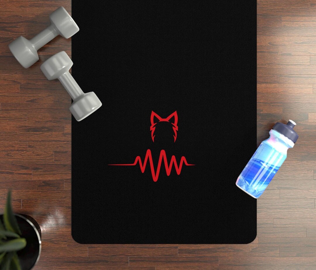 Yorkie Yoga Mat: Minimalist Soundwave Dog Art, Non-slip Exercise Mat - Etsy