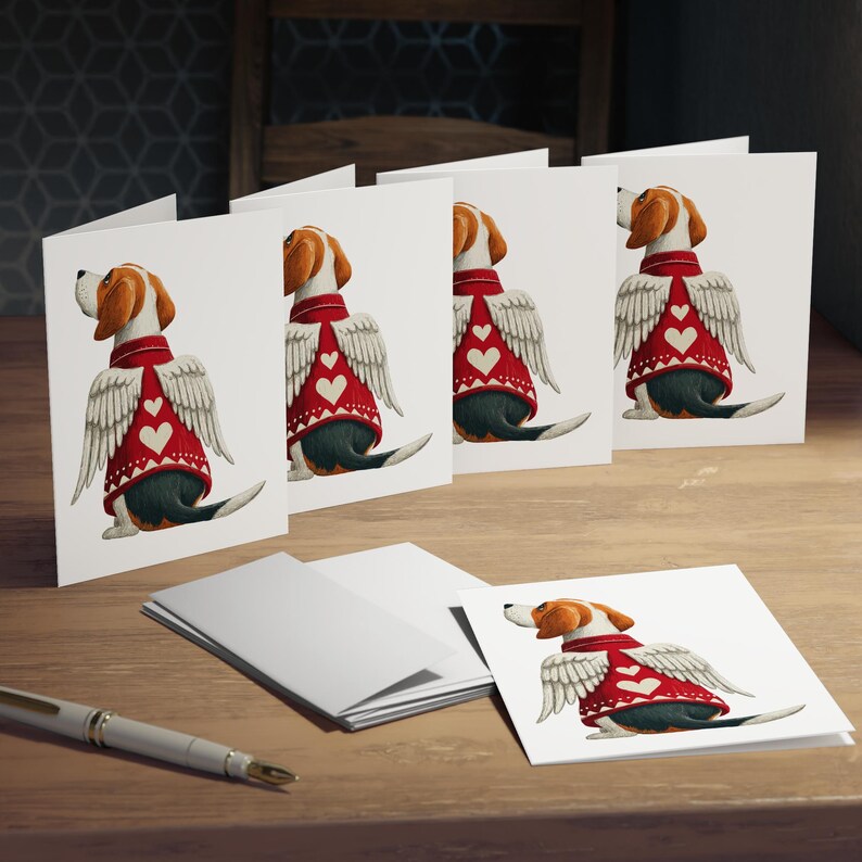 Beagle Valentine's Day Card, Puppy Love Greeting Cards (set of 5) - Etsy